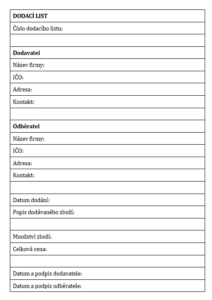 Dodací list – vzor (Word) ke stažení, online - KG.cz